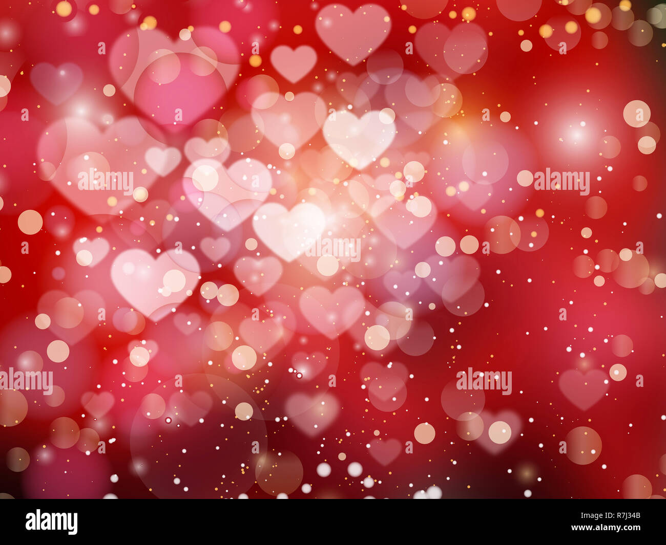 Heart blurred lights on a colorful background, Background with ...