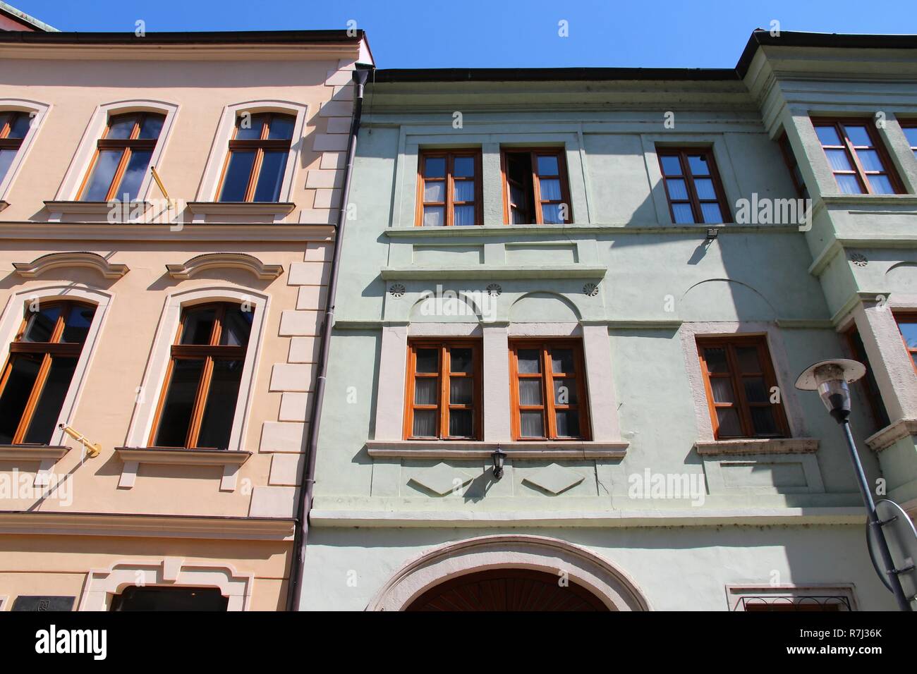Bratislava, capital city of Slovakia. Old apartment buildings Stock ...