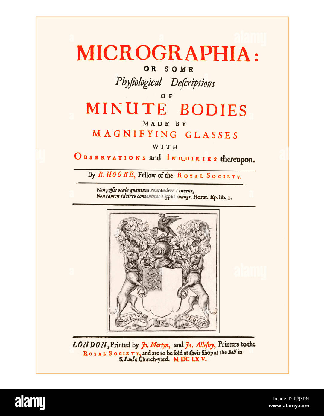 Robert hooke micrographia hi-res stock photography and images - Alamy
