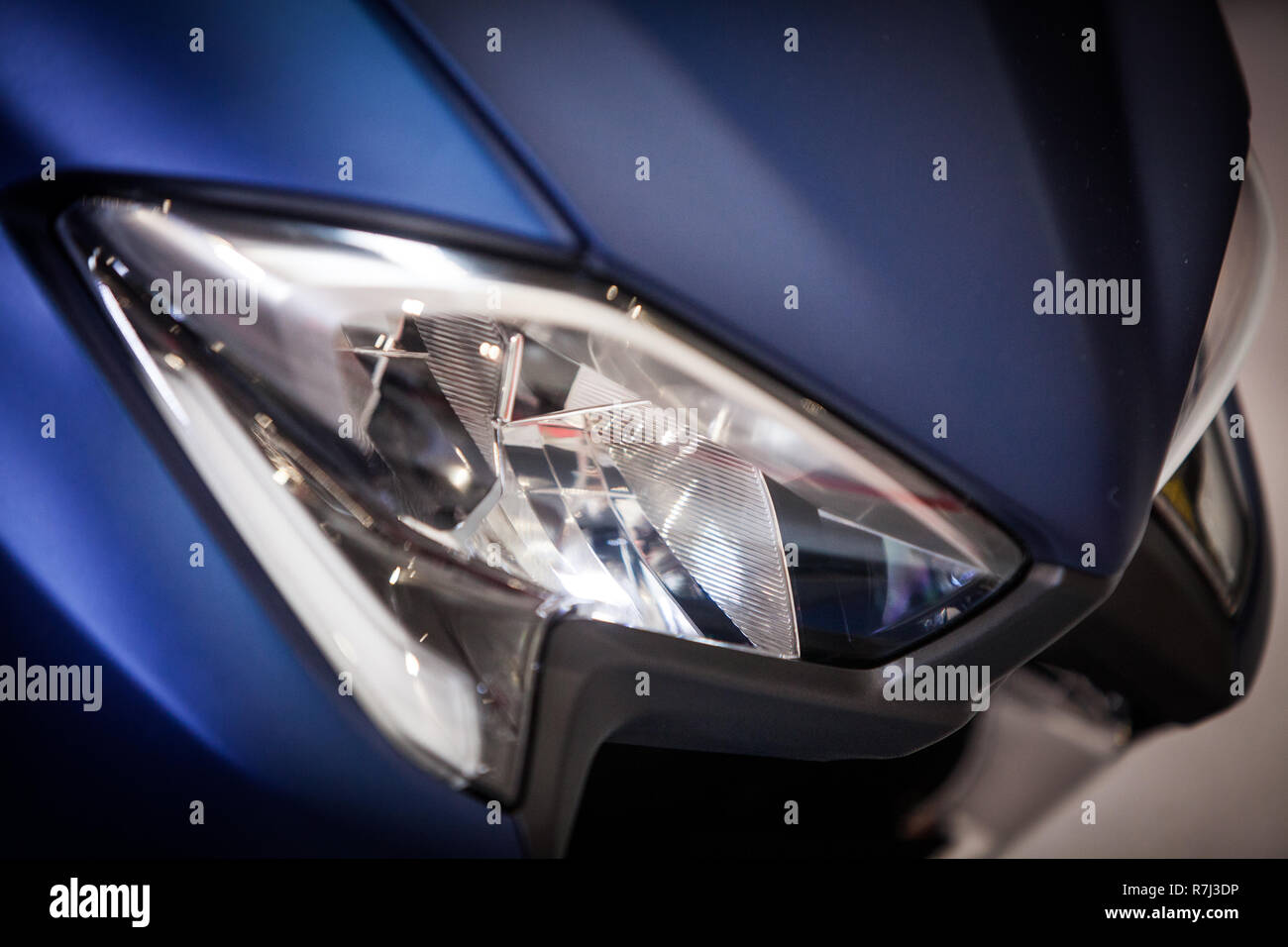 Color image of a modern motorcycle headlight Stock Photo - Alamy