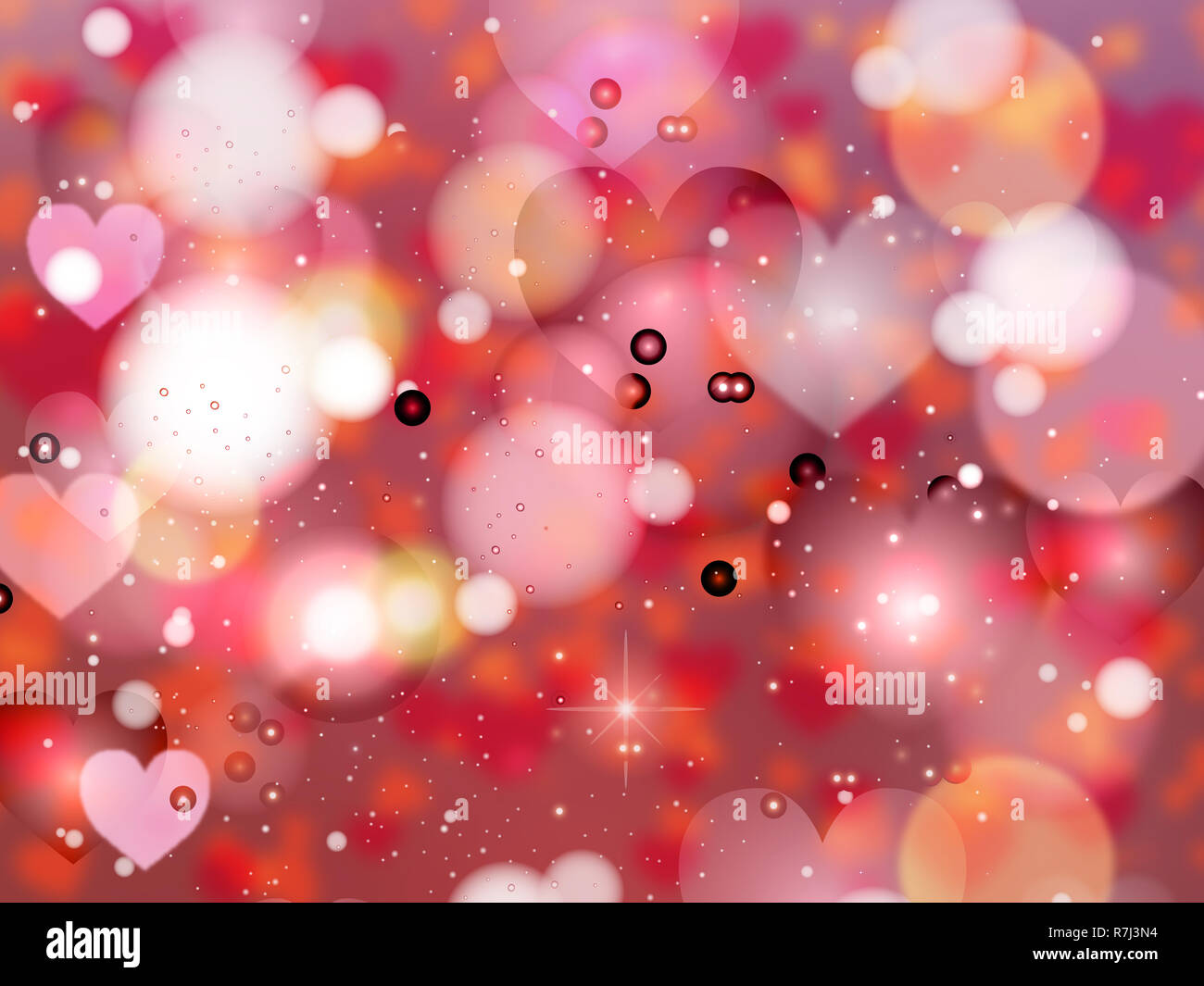 Heart blurred lights on a colorful background, Background with ...
