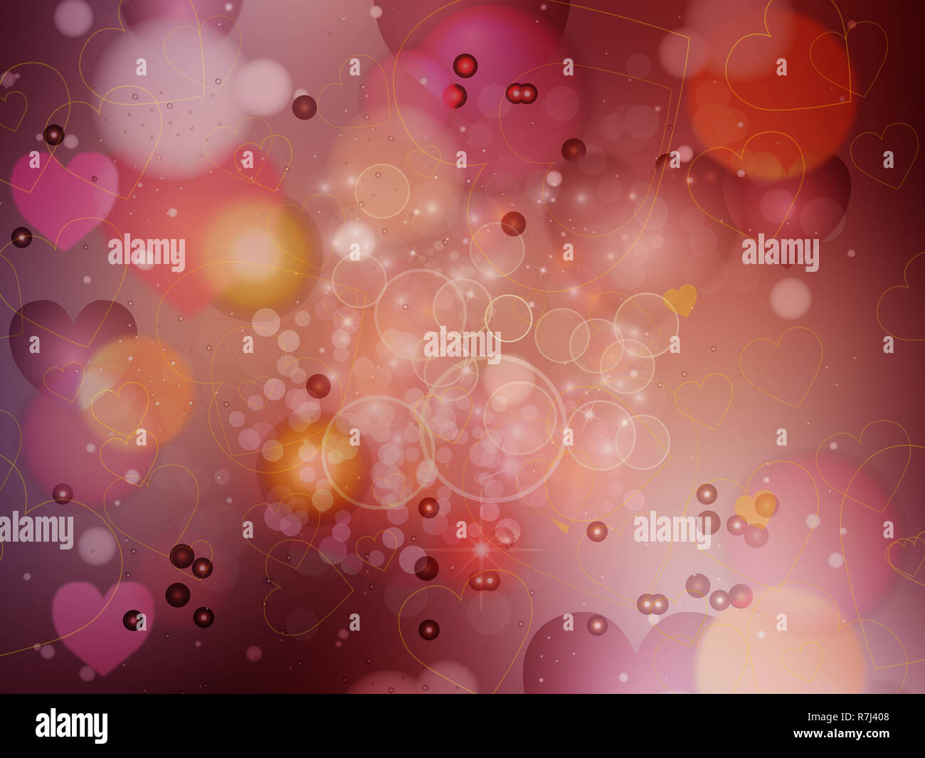 Heart blurred lights on a colorful background, Background with ...