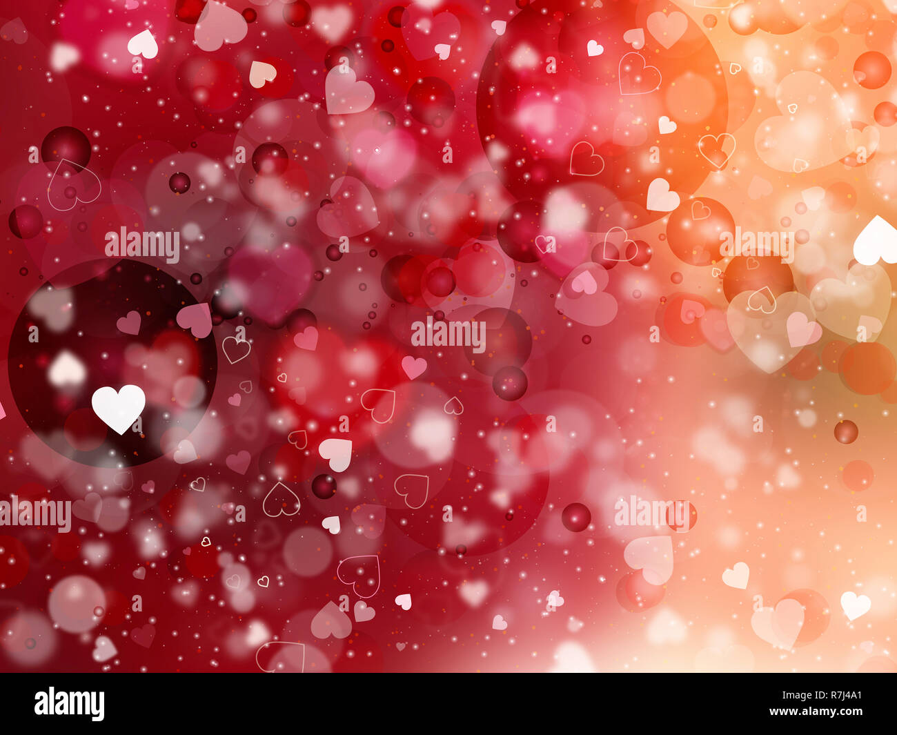 Heart blurred lights on a colorful background, Background with ...