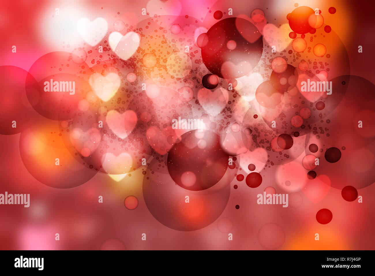 Heart blurred lights on a colorful background, Background with ...
