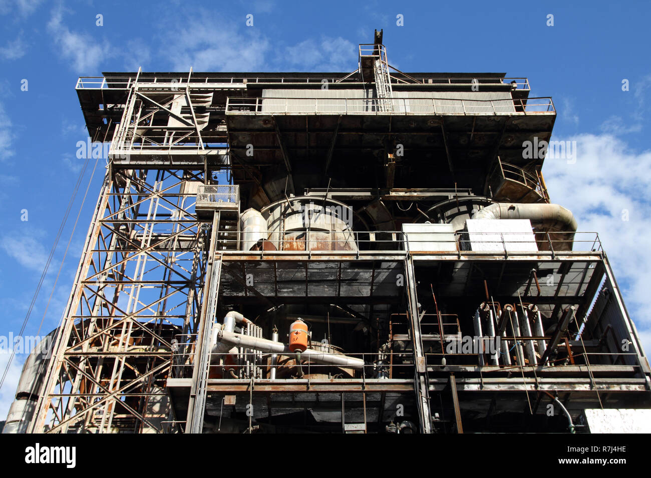 Norway, Hordaland county. Odda steel mill, abandoned industrial factory ...