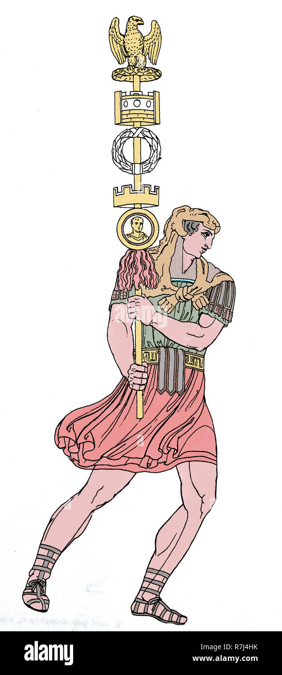 Roman Army. Roman.Signifer. Engraving. Color Stock Photo - Alamy