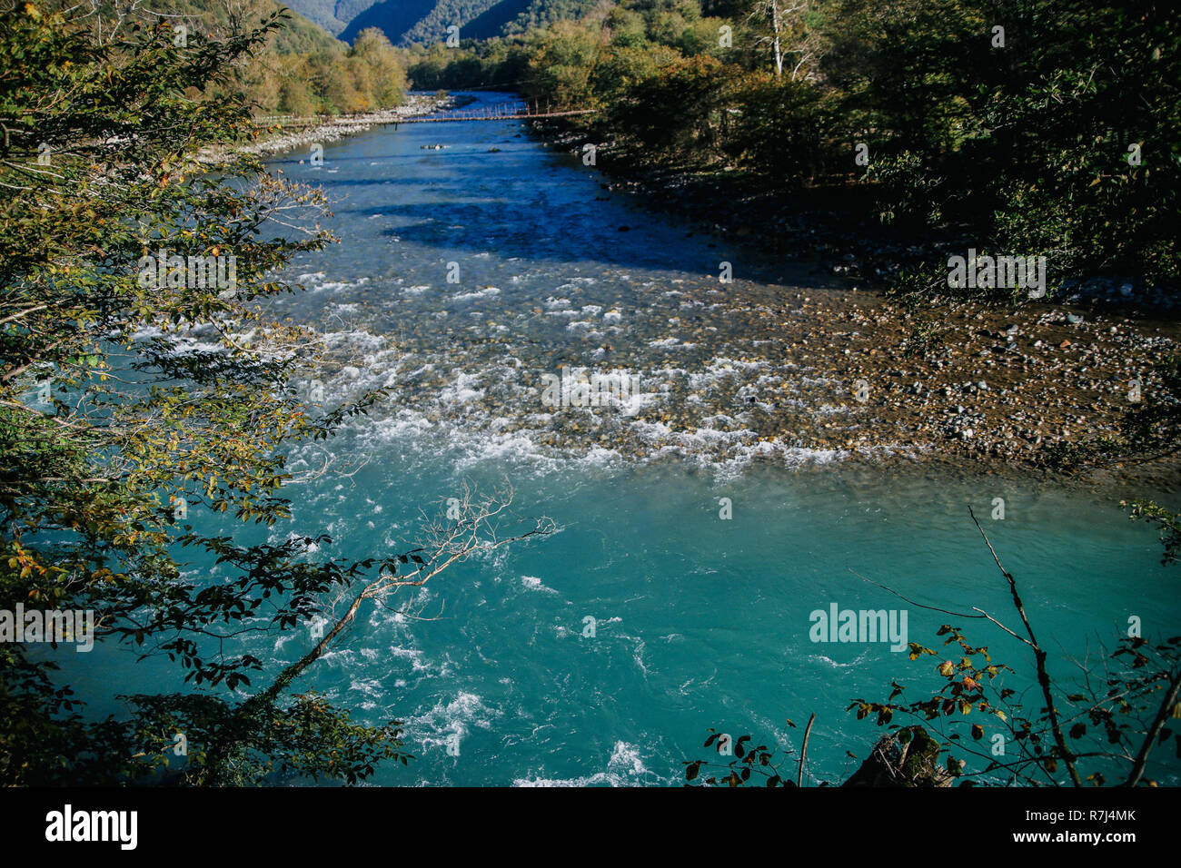 Mountain lake river blue sky clouds hi-res stock photography and images ...