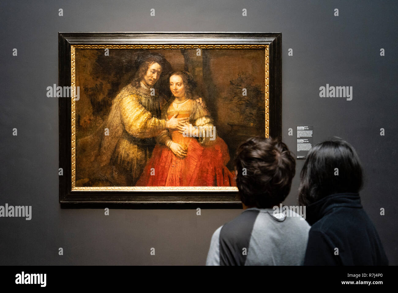 Painting Isaac and Rebecca known as the "Jewish Bride" by Rembrandt van ...