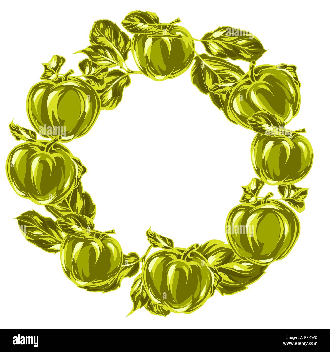 Fruit wreath Stock Vector Images - Alamy
