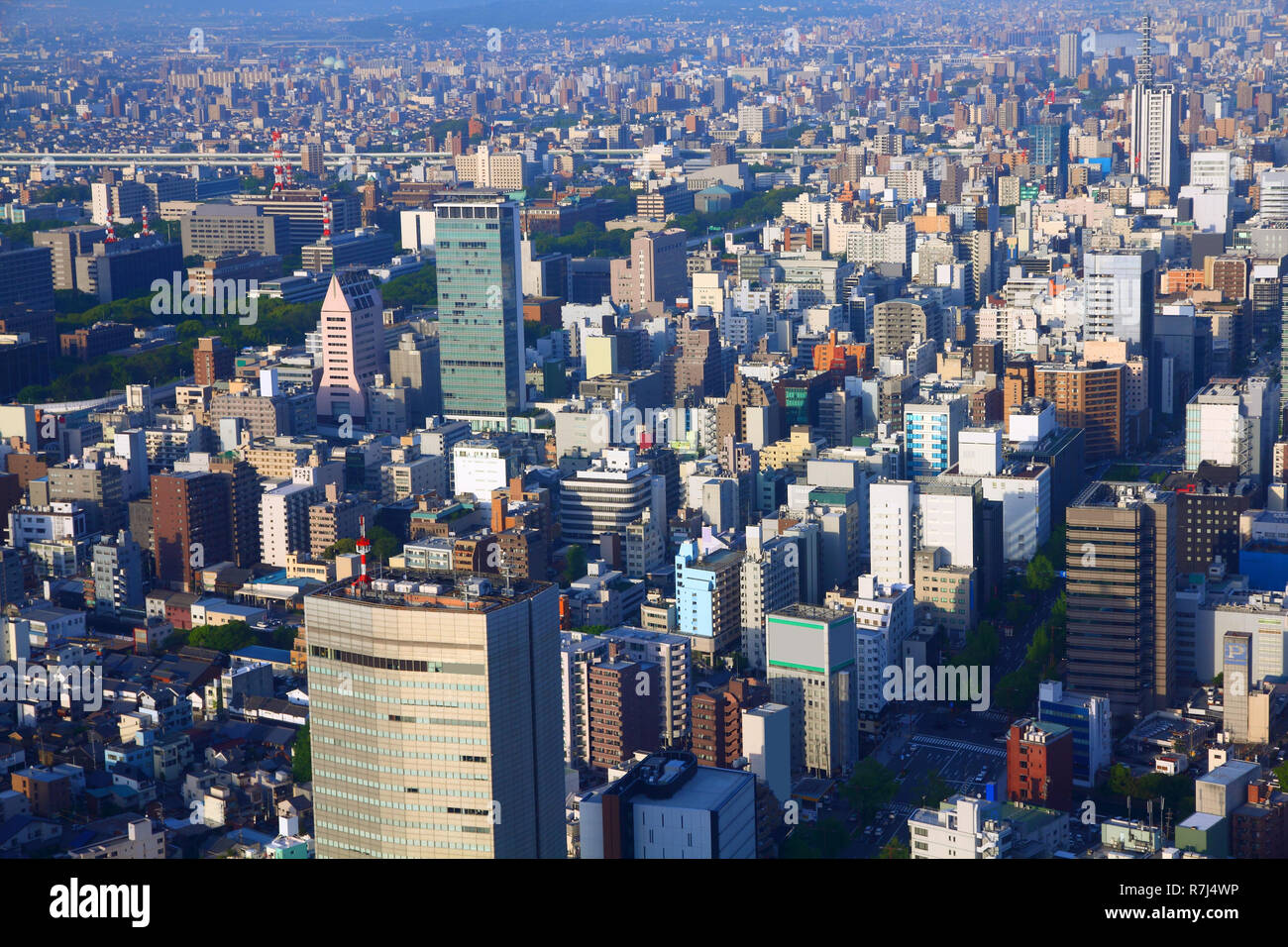 Nagoya, Japan - city in the region of Chubu. Aerial view with ...