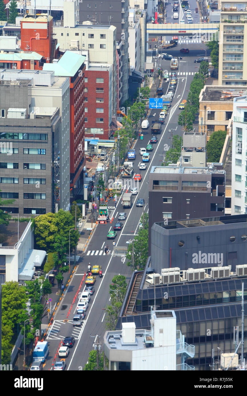 Tokyo, Japan - aerial view of Minato district. Modern city street Stock Photo - Alamy