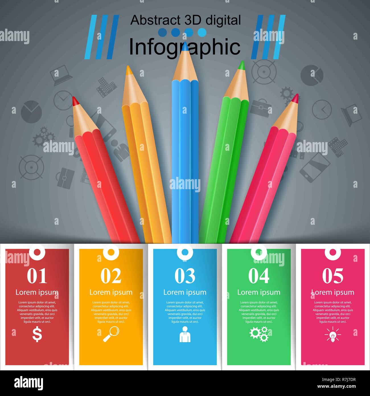 Education infographic. Five items business infographic Stock Vector ...