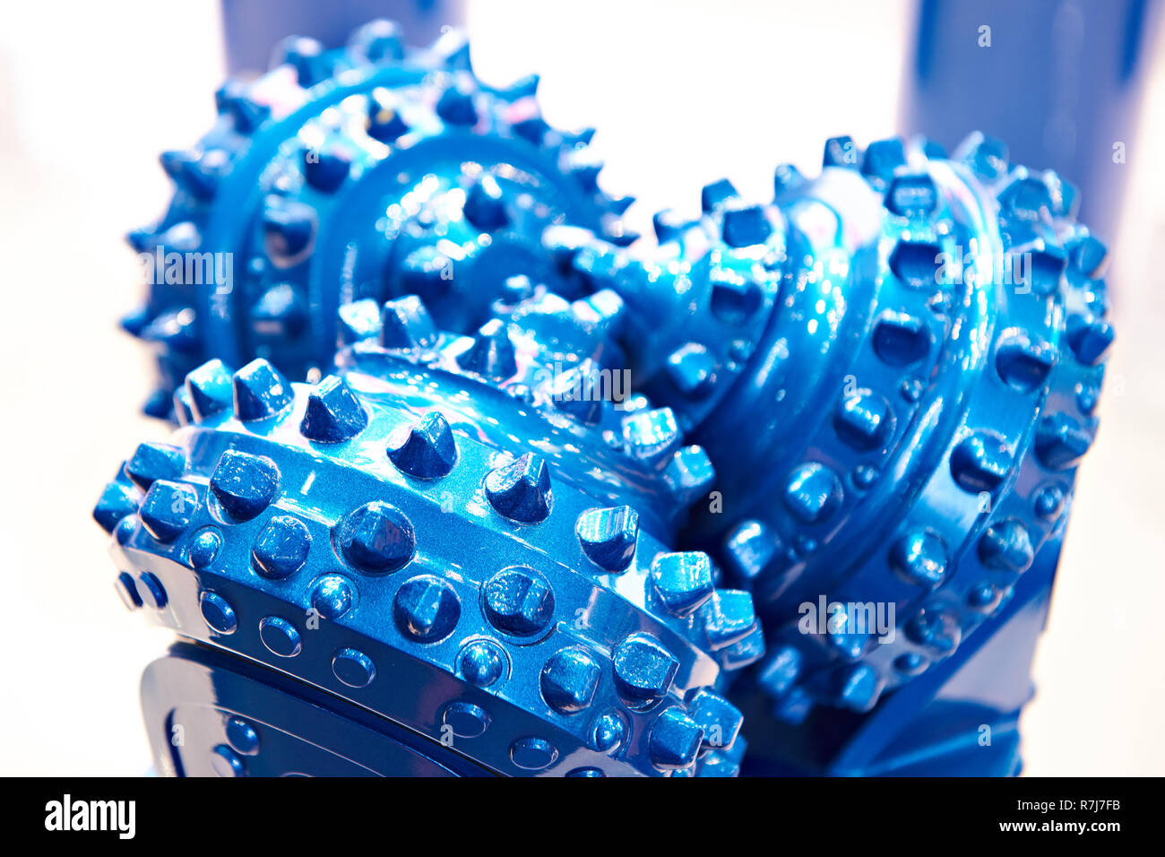 Blue drilling head for oil production at the exhibition Stock Photo - Alamy