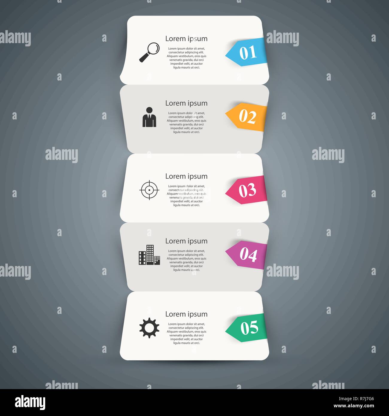Five paper business origami infographic Stock Vector Image & Art - Alamy