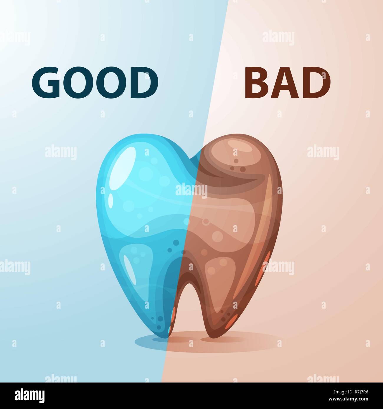 Good and bad tooth illustration Stock Vector Image & Art - Alamy