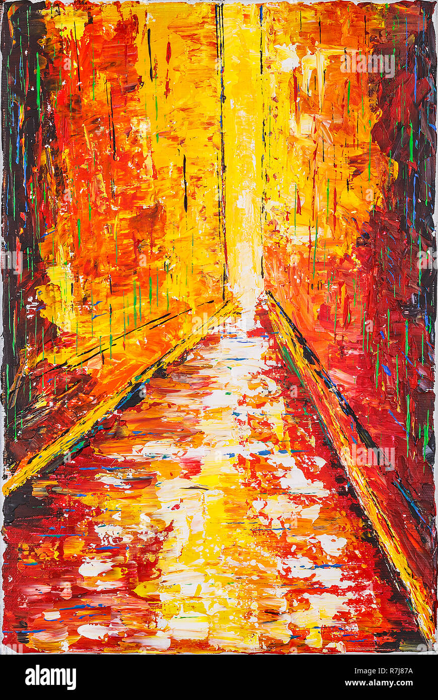 Way to brightness, contemporary art painting on canvas Stock Photo - Alamy