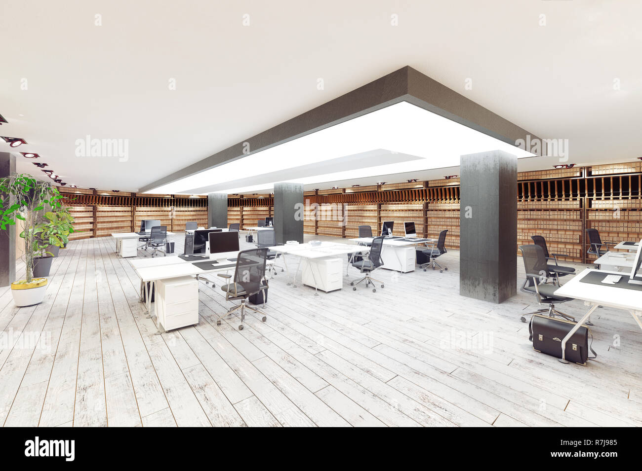 modern office interior. 3d rendering design concept Stock Photo - Alamy