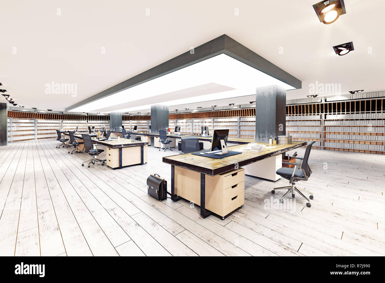 modern office interior. 3d rendering design concept Stock Photo - Alamy