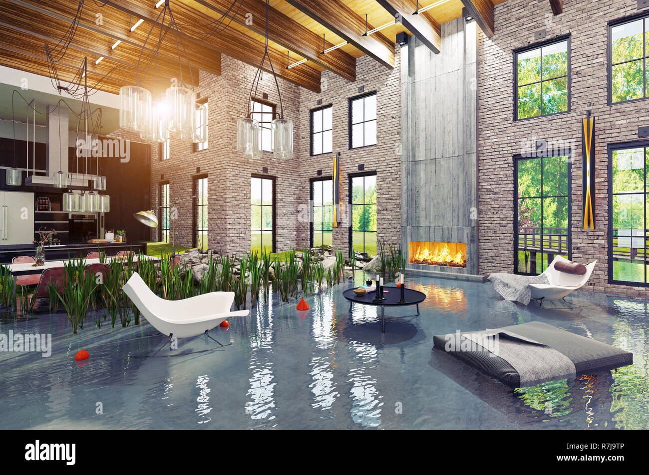 Flooded house interior hi-res stock photography and images - Alamy