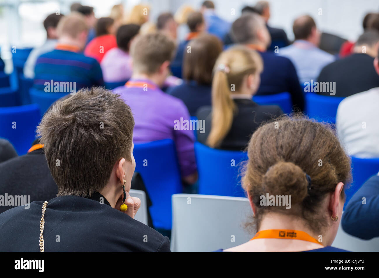 People attend business conference in congress hall Stock Photo - Alamy