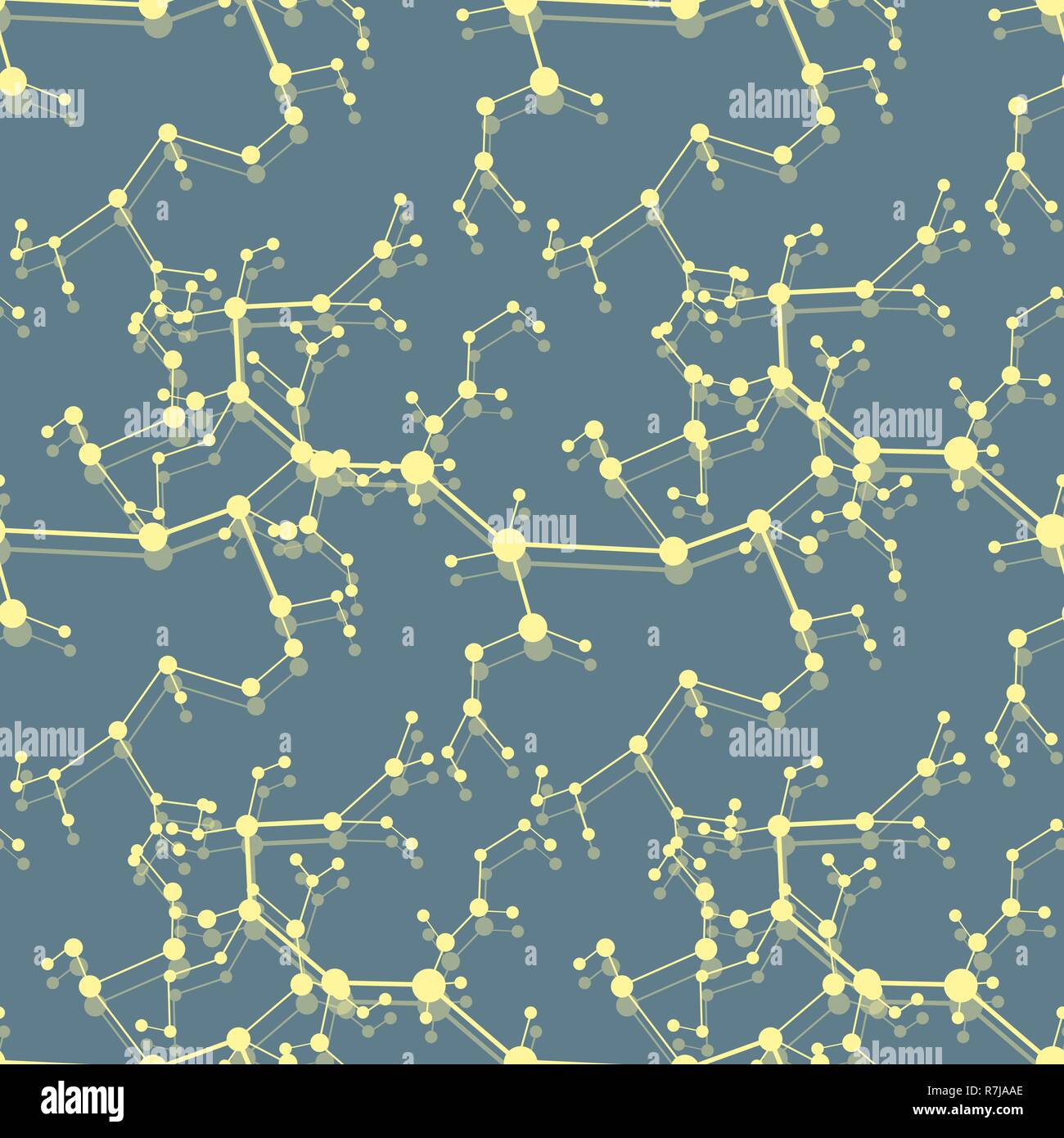 Seamless pattern with structures of molecules and communication ...