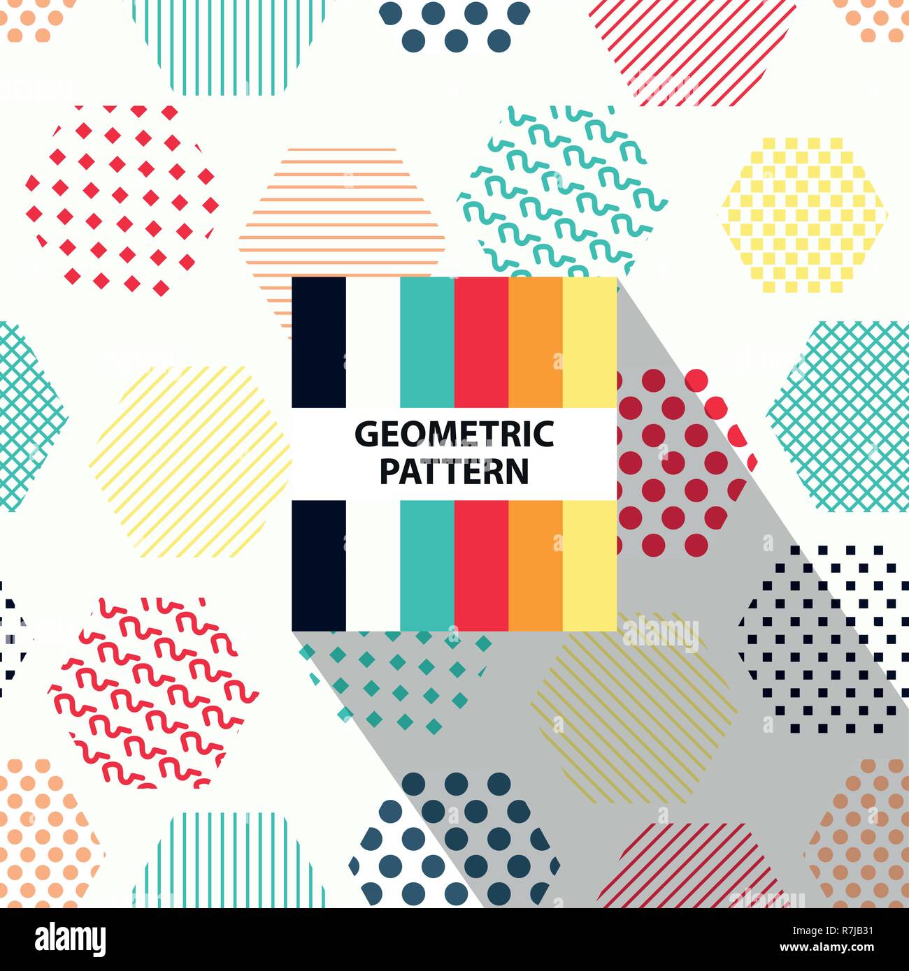 Abstract geometric striped pattern with colorful rhombus and color ...