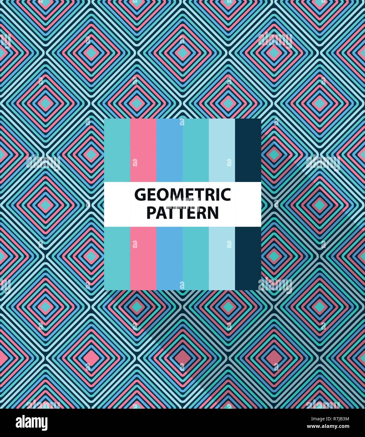 Abstract geometric striped pattern with colorful rhombus and color ...