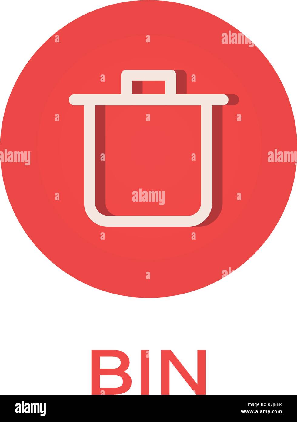 Bin round flat icon, remove and trash symbol Stock Vector Image & Art ...