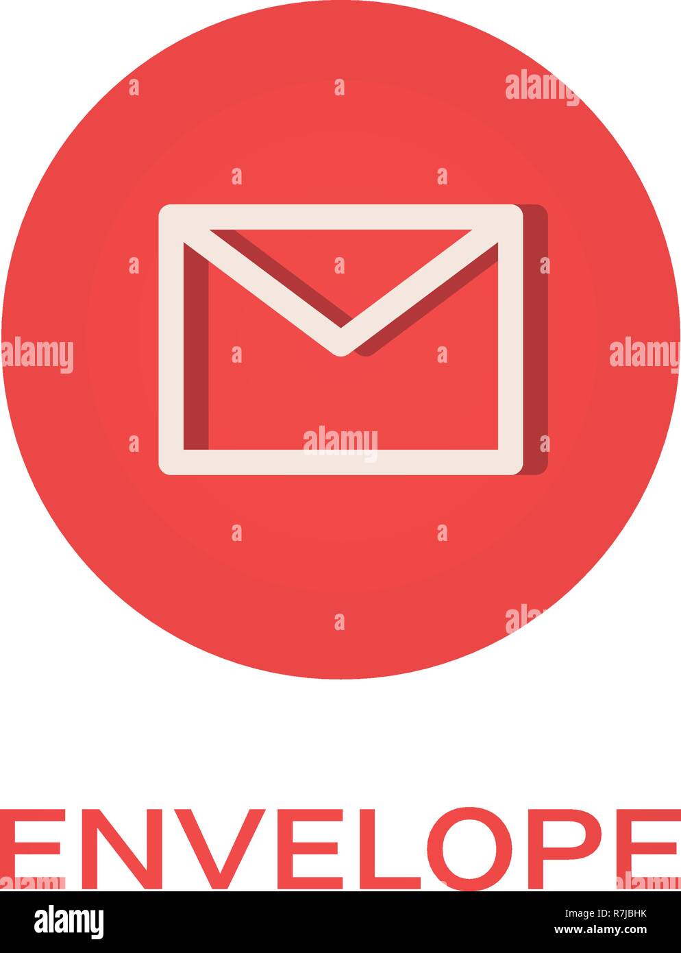 Envelope round flat icon, message symbol Stock Vector Image & Art - Alamy