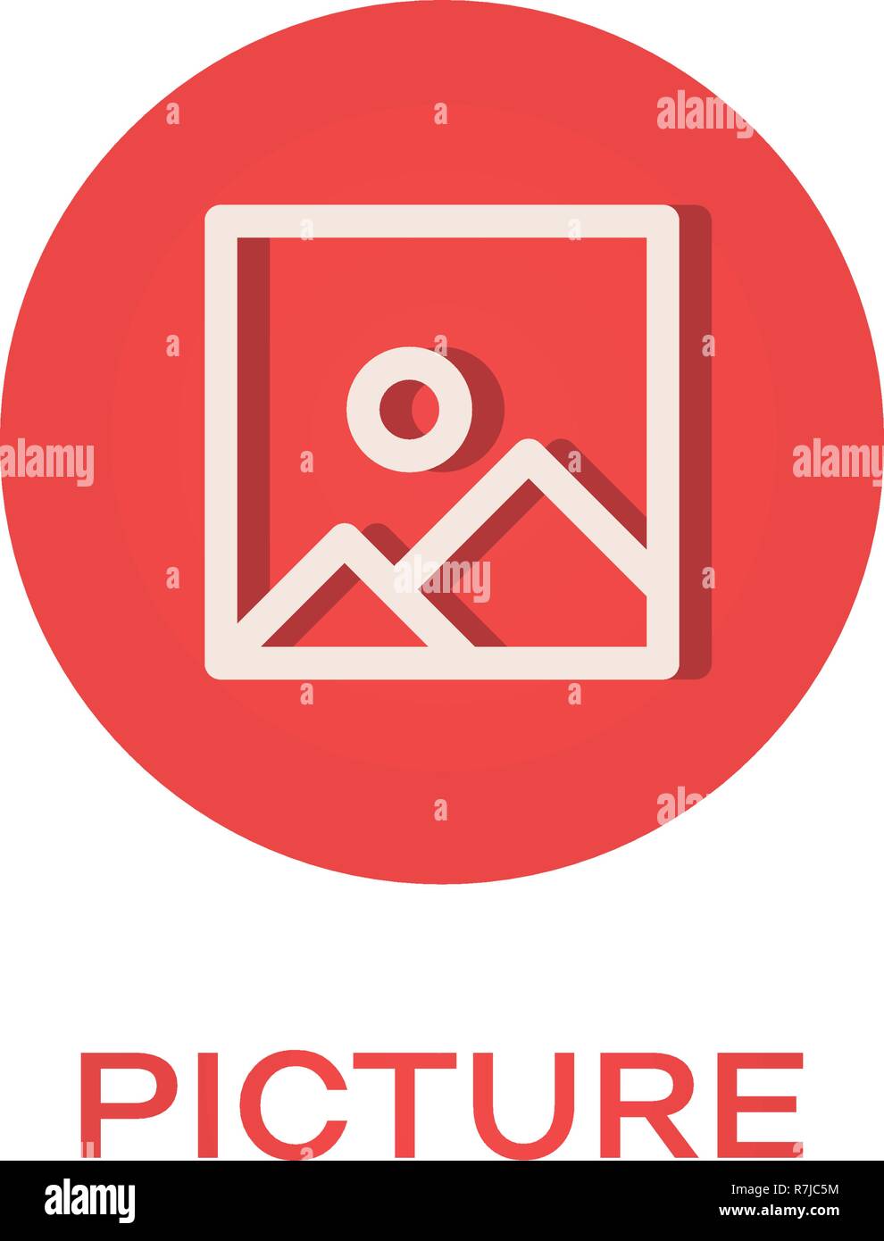 Picture round flat icon, image symbol Stock Vector Image & Art - Alamy