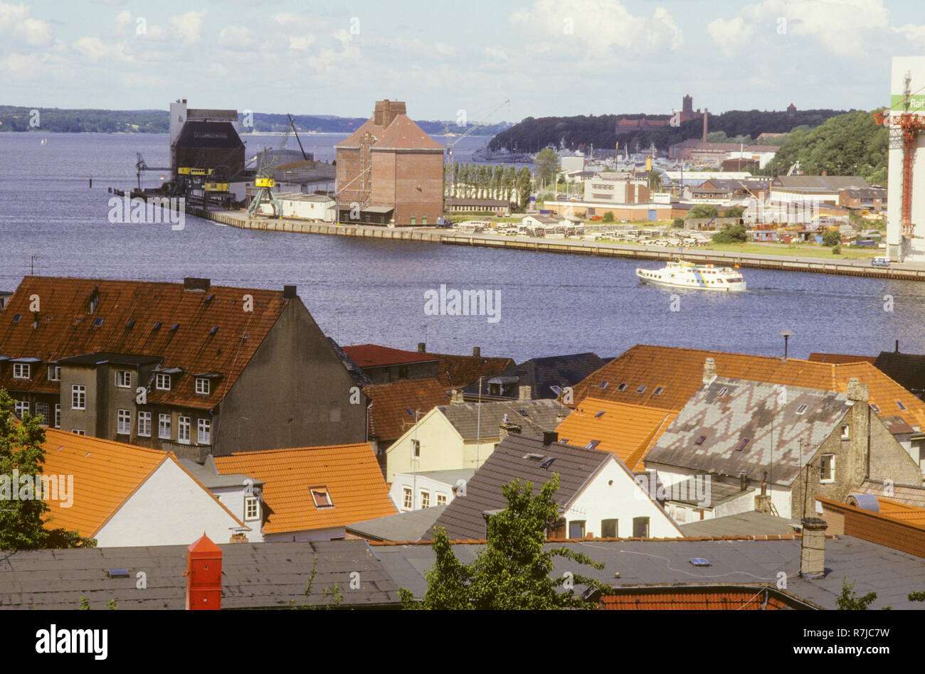 FLENSBURG HARBOUR in Schleswig-Holstein at border to Denmark Stock ...