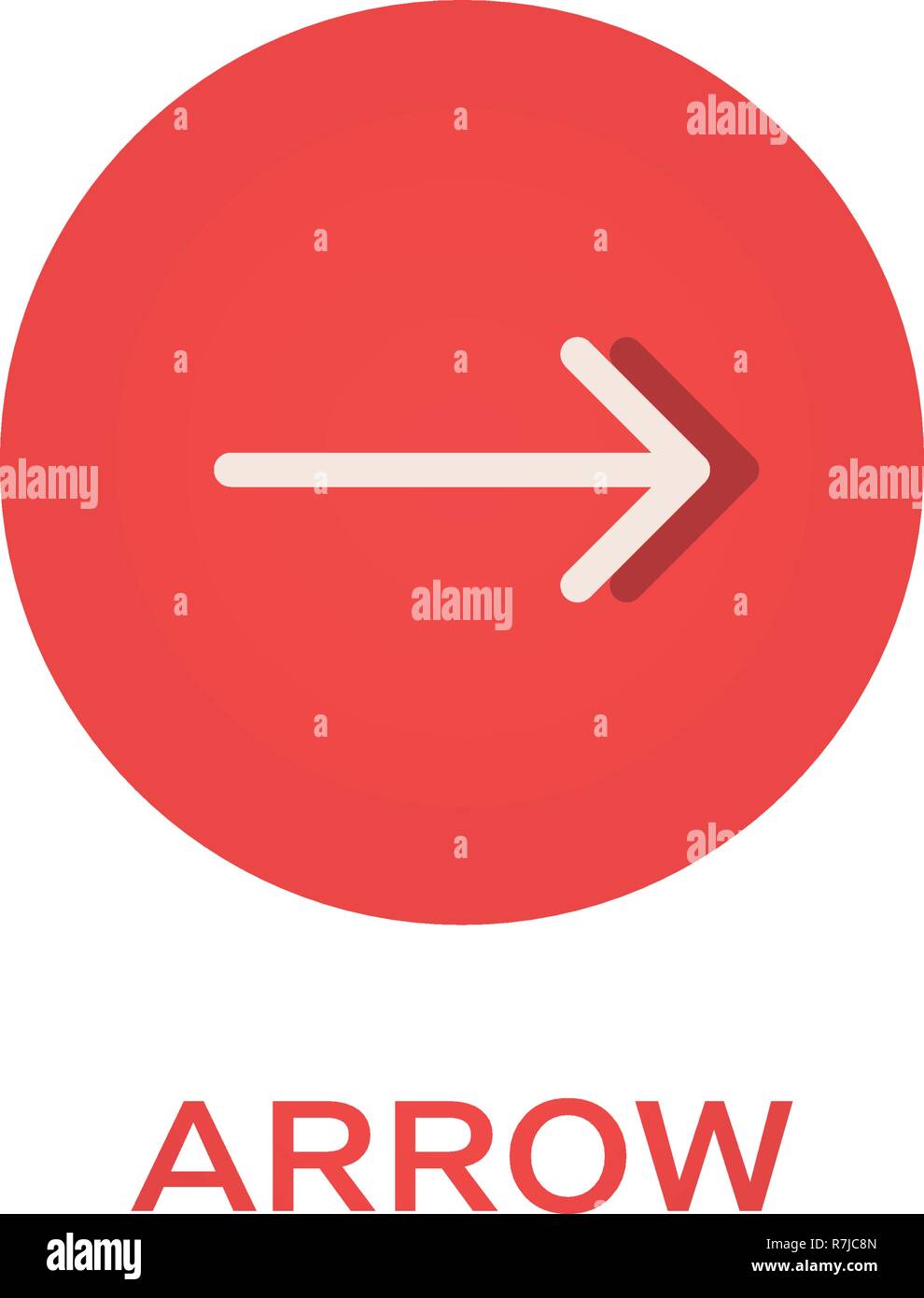 Arrow right round flat icon, pointer symbol Stock Vector Image & Art ...