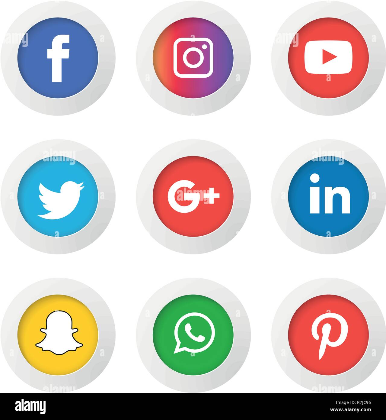 Social Media Icons Set Logo Vector Illustrator Stock Vector Image Art