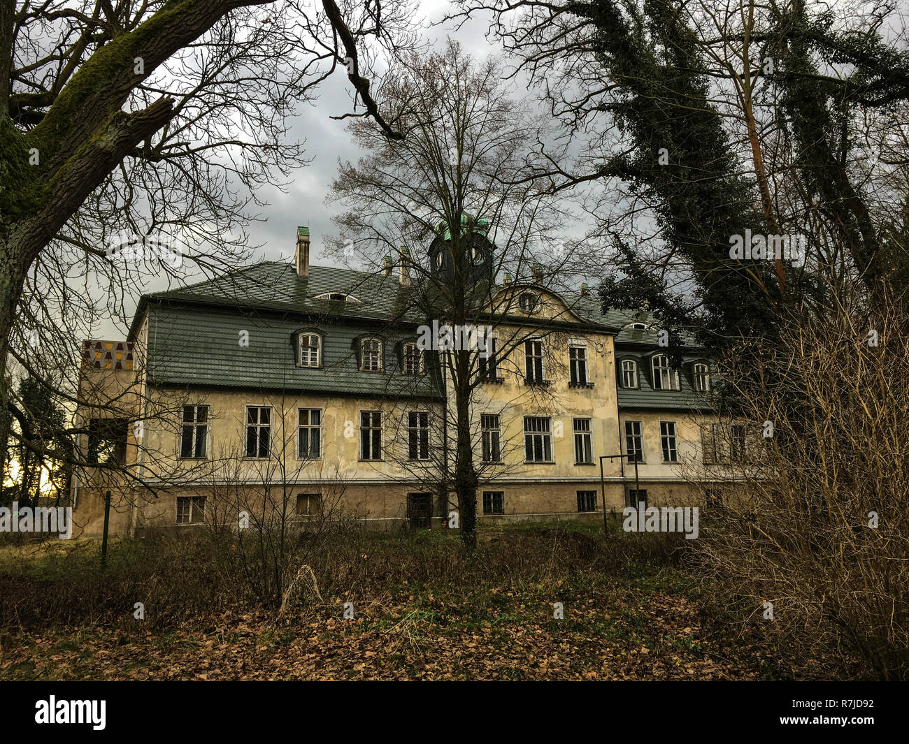Germany - 10 October 2017: An old mansion lies in ruins in the east ...