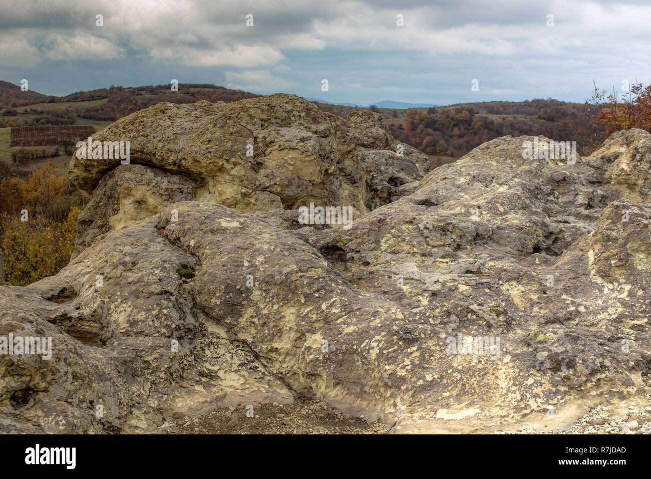 A huge rock massif, part of the natural phenomenon Stone mushrooms ...