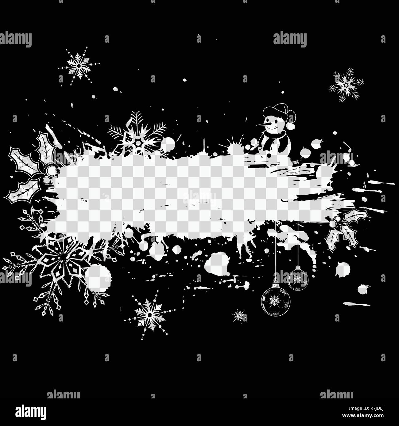 Christmas border frame template Black and White Stock Photos & Images ...