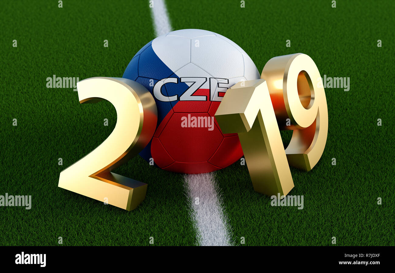 Soccer 2019 - Soccer ball in Czech Republic flag design on a soccer ...