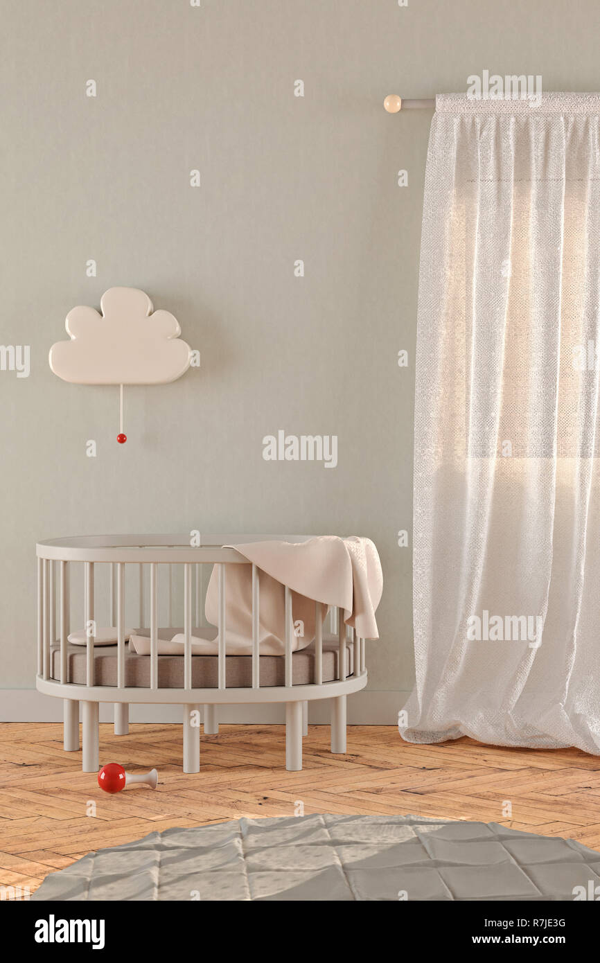 Gender neutral nursery, 3D render Stock Photo - Alamy