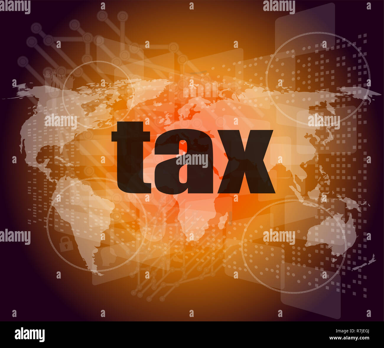tax word on digital touch screen Stock Photo - Alamy