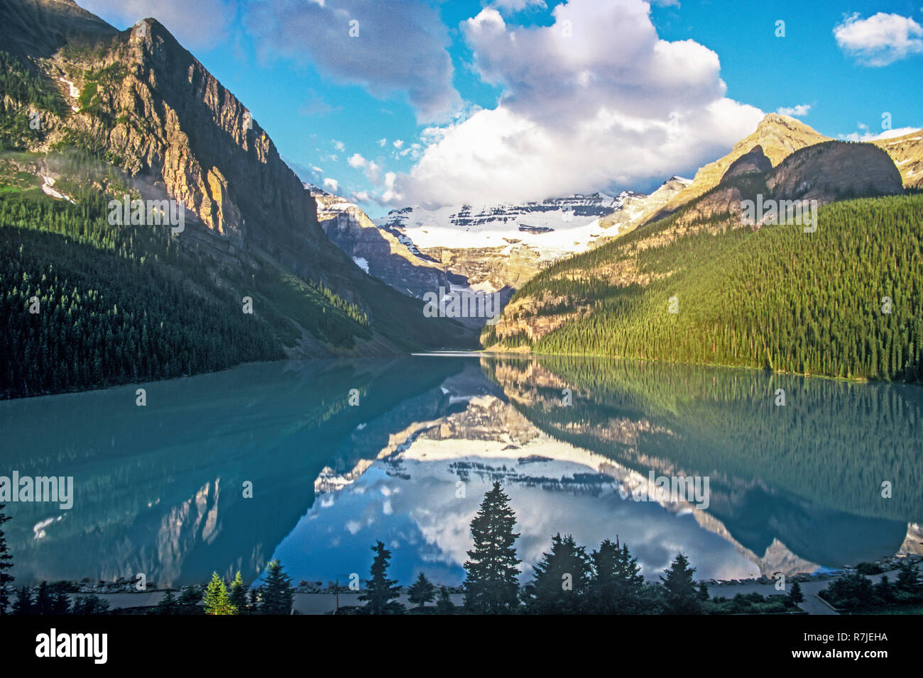 Tranquil Lake Louise with Victoria Glacier in the Background, Lake ...