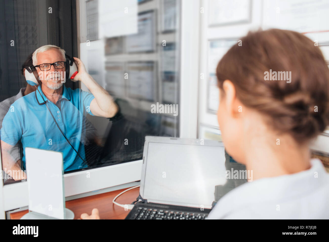 Hearing test cabin hi-res stock photography and images - Alamy