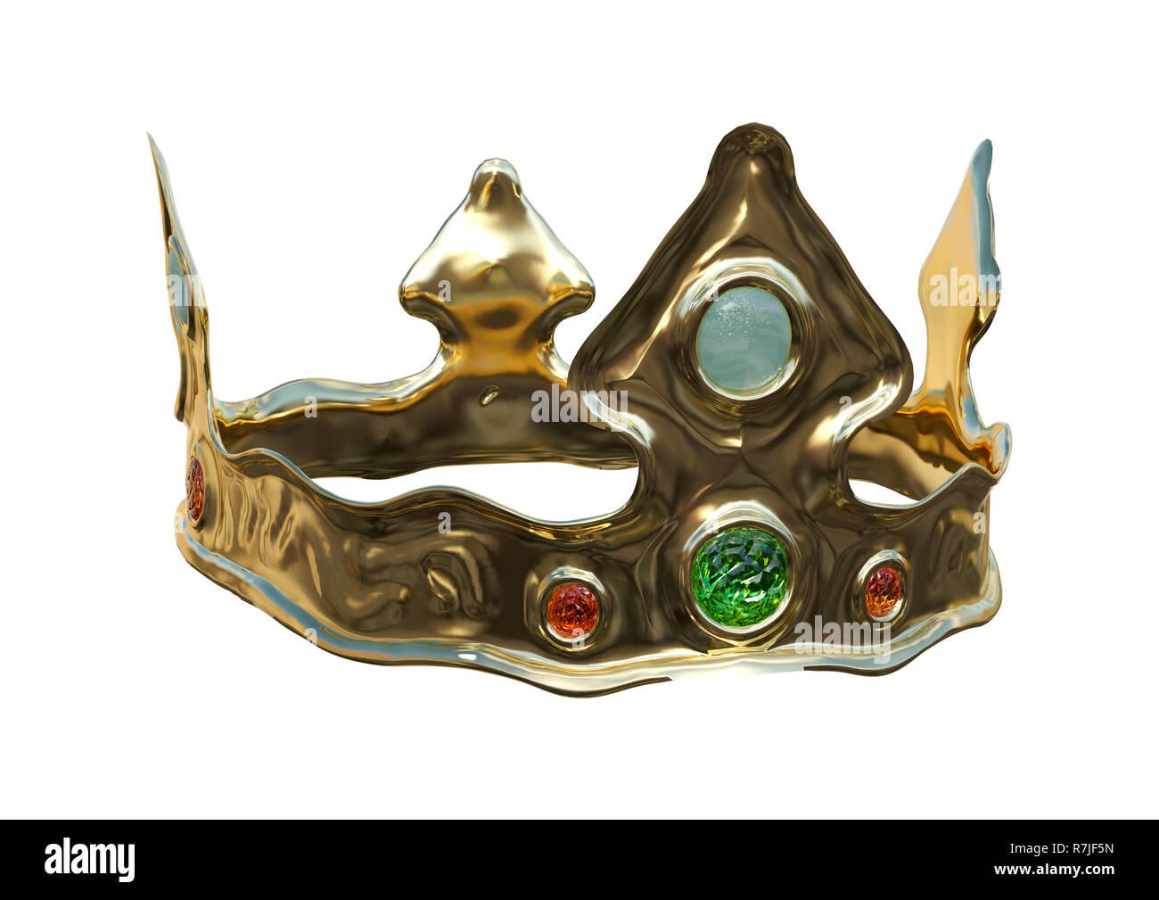3D rendering of a medieval crown isolated on white background Stock ...
