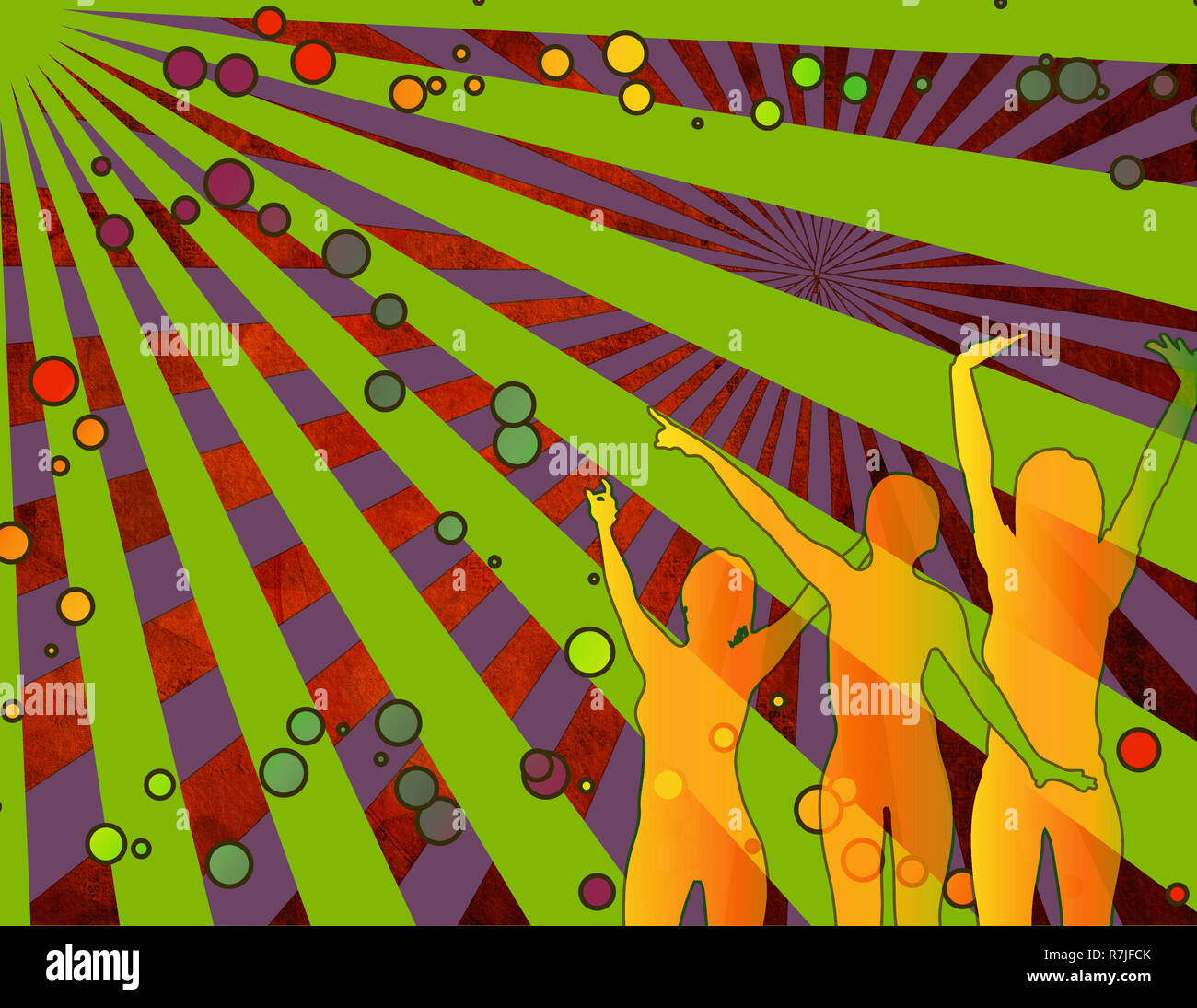 Party girls. Colorful pop art background Stock Photo - Alamy