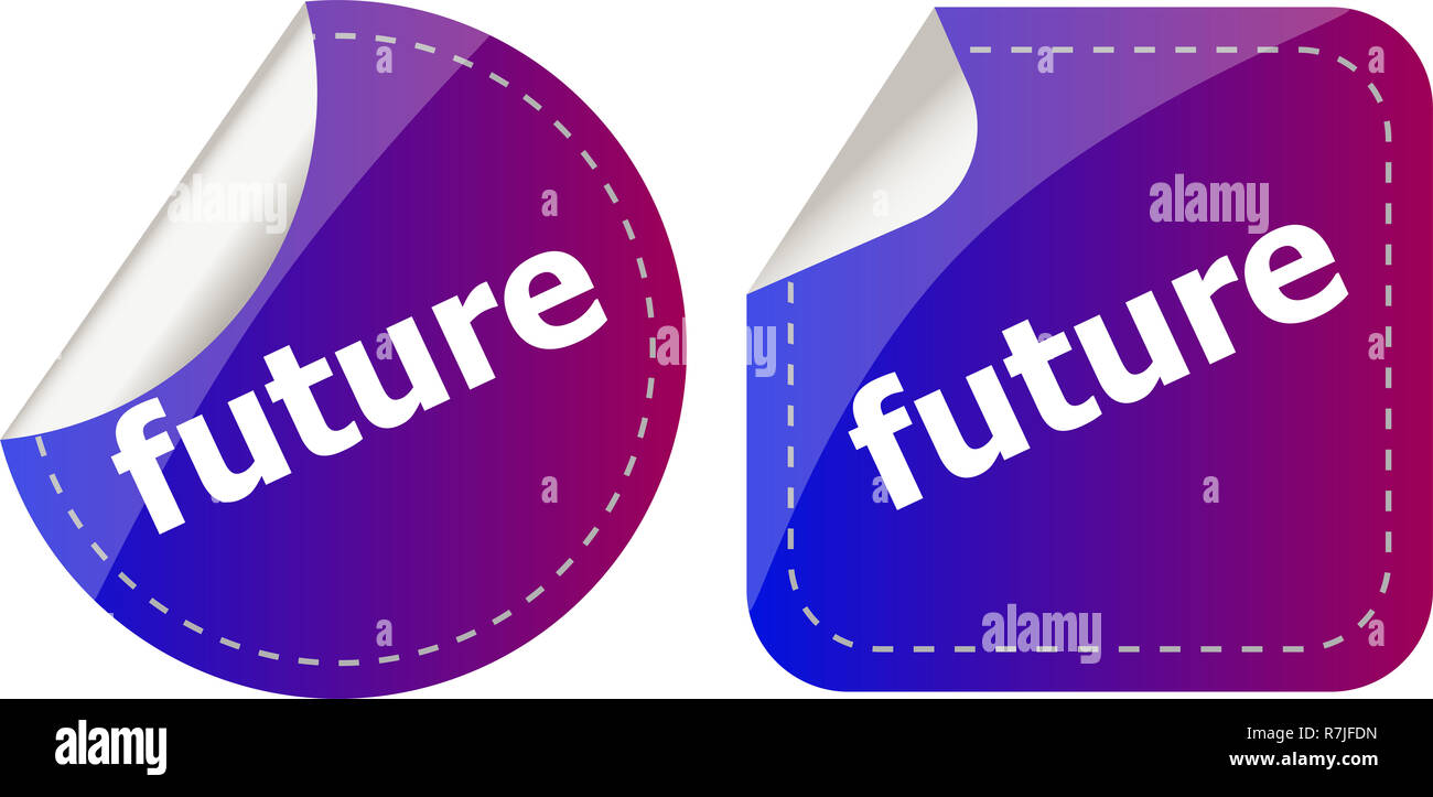future stickers set on white, icon button isolated on white Stock Photo ...