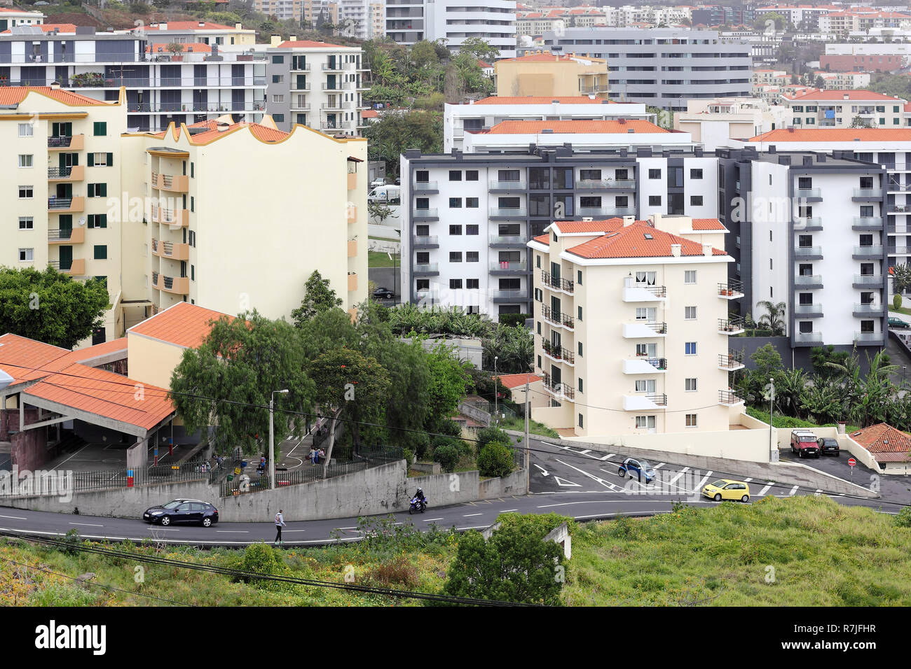 Panorama of the neighbourhood of Nazaré in Funchal on Madeira Stock ...