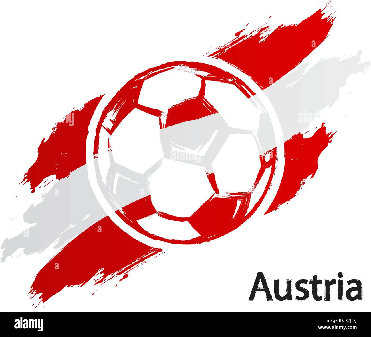 Football icon Austria flag grunge style vector illustration isolated on ...