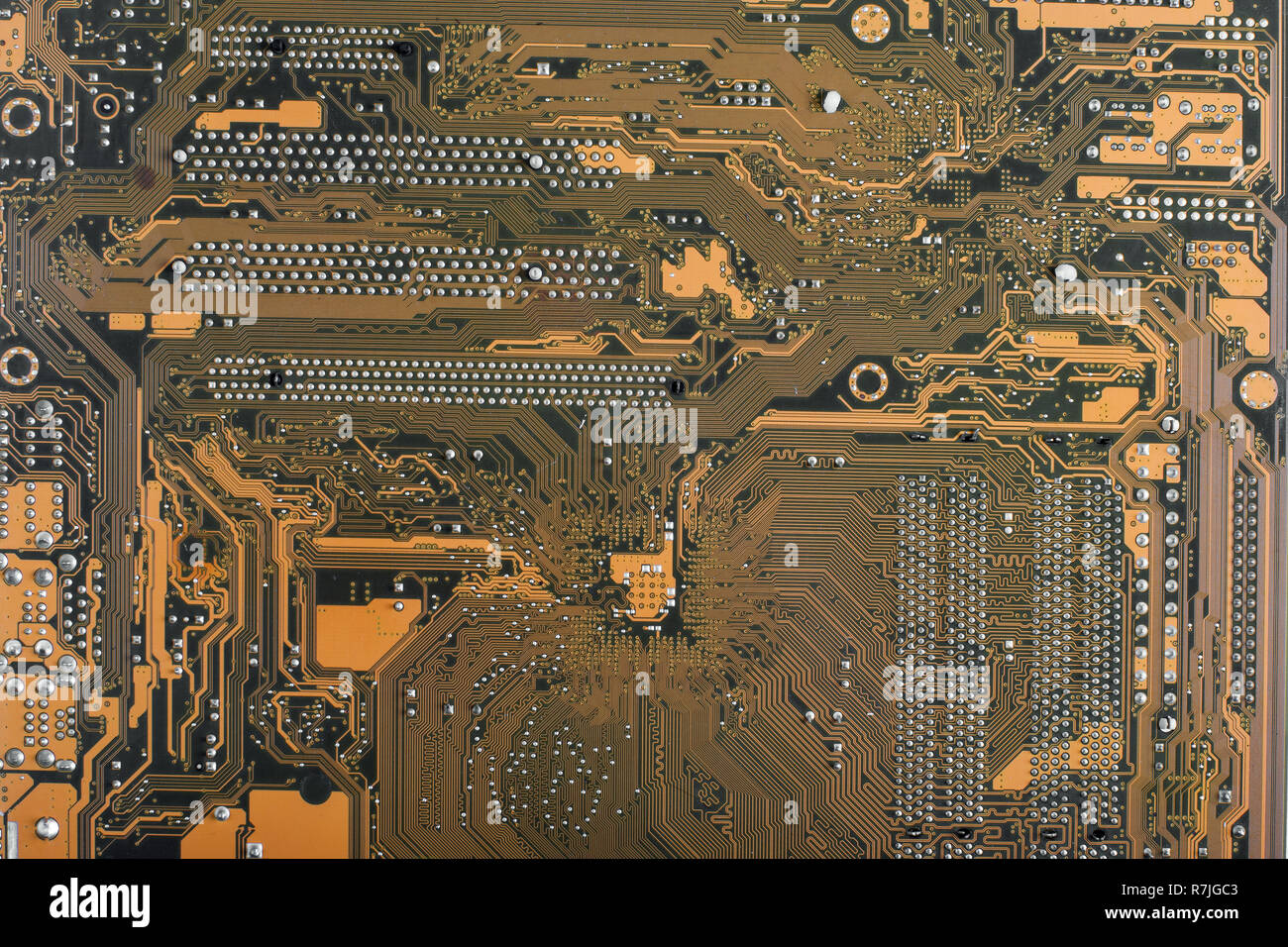 Abstract close-up Tech science background. Circuit board, electronics ...