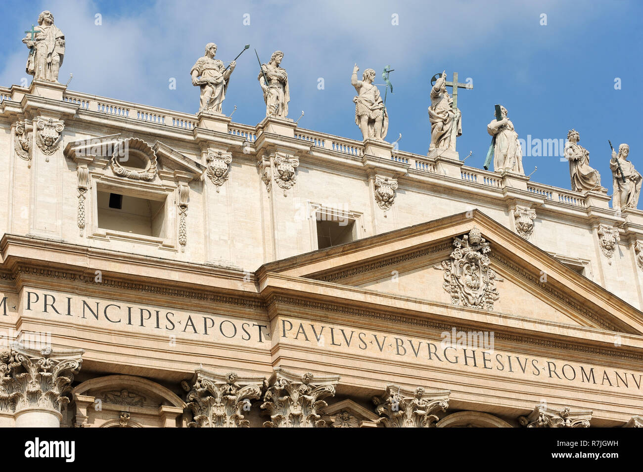 Jesus Christ and Twelve Apostles statues on Carlo Maderno facade of ...