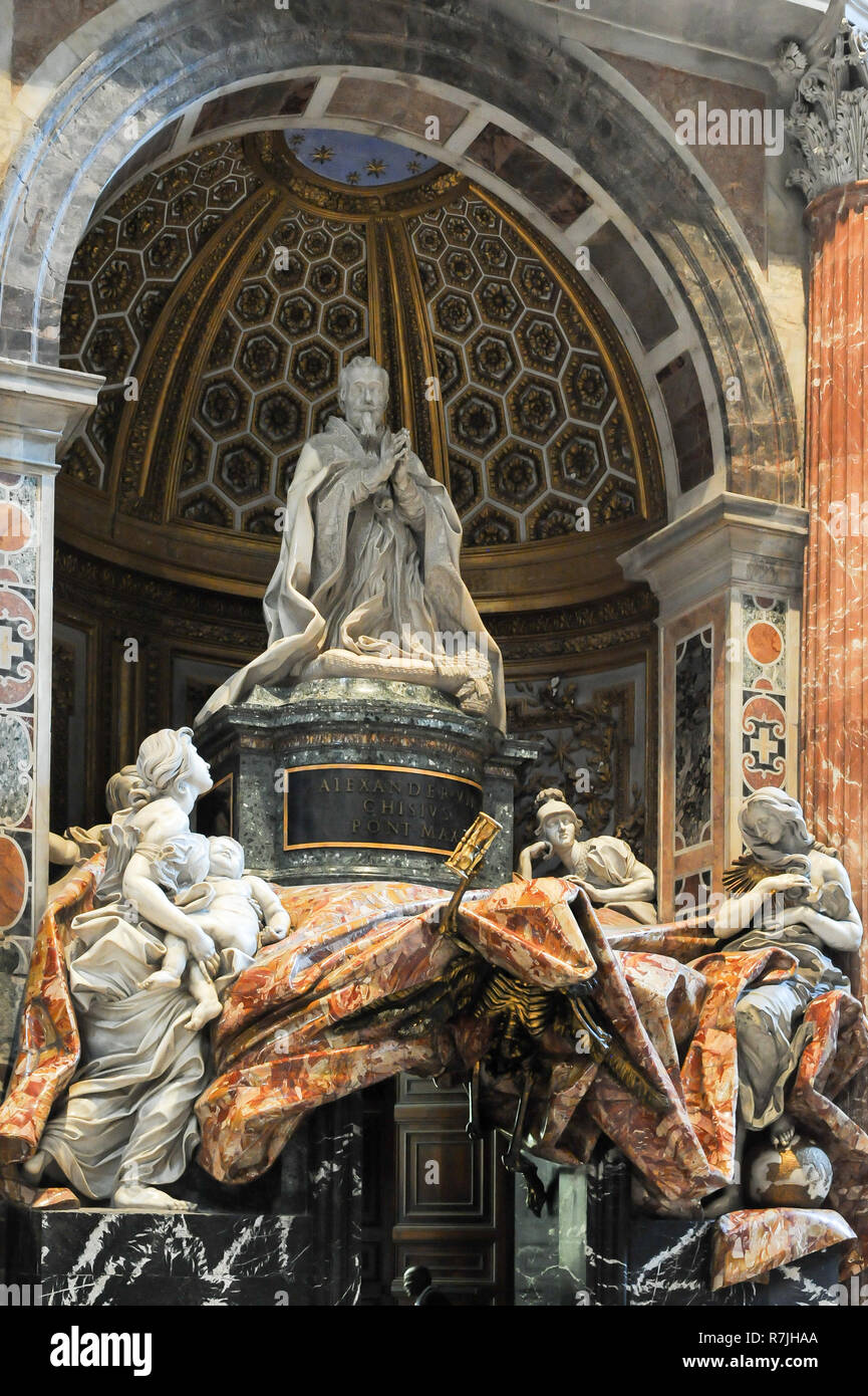 Tomb of Pope Alexander VII by Gian Lorenzo Bernini in Italian ...