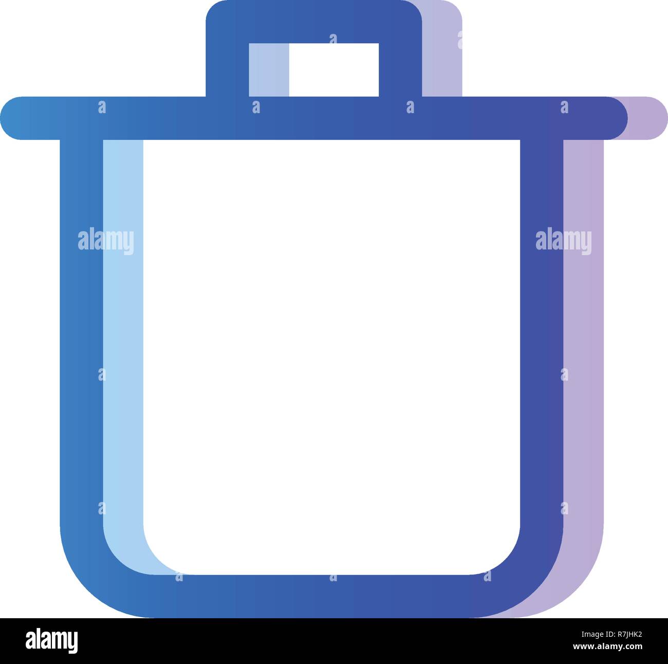 Bin blue purple gradient icon, remove and trash symbol Stock Vector ...